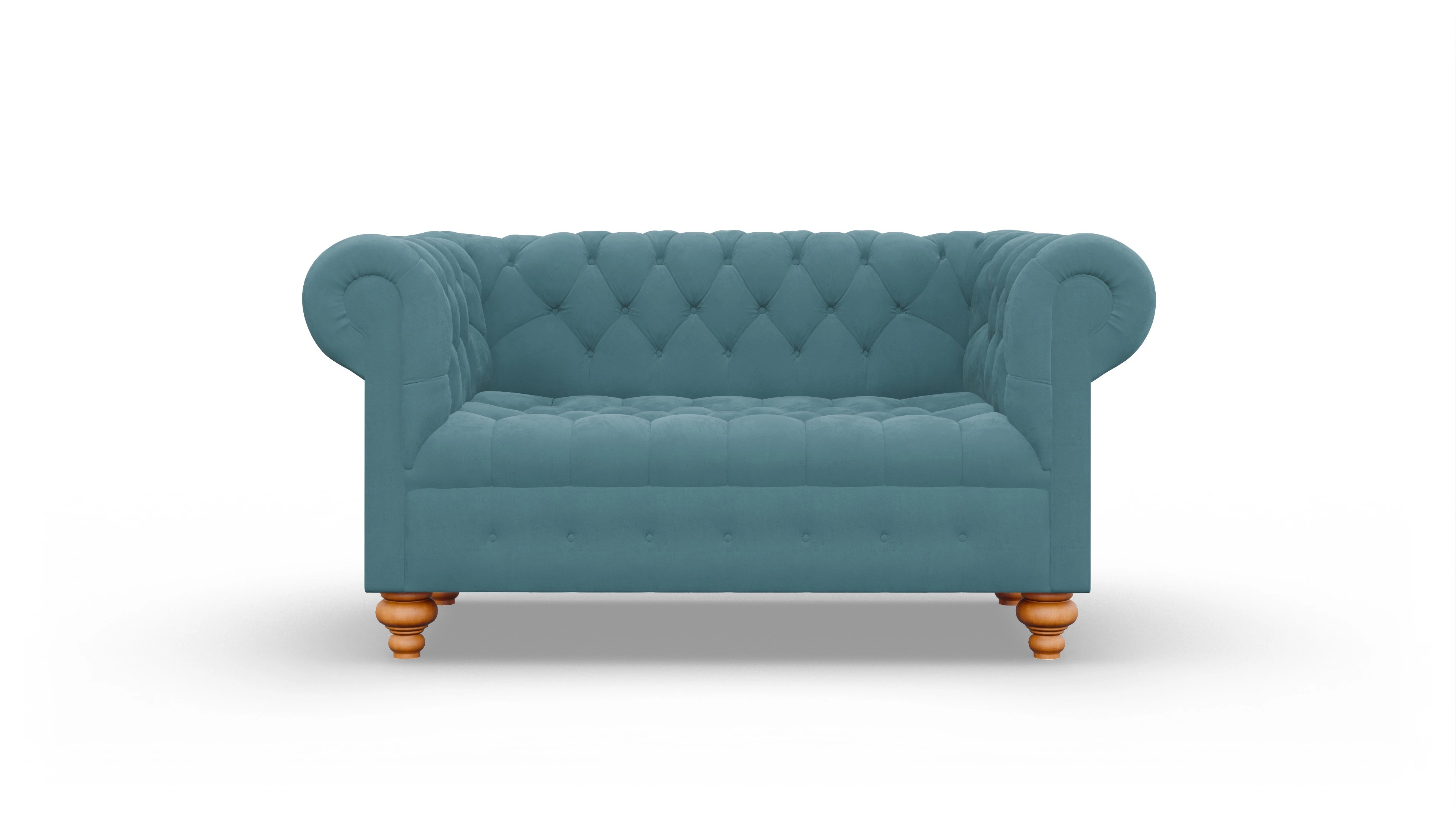 Chesterfield Samt Sofa Liberty Samt blau VON WILMOWSKY